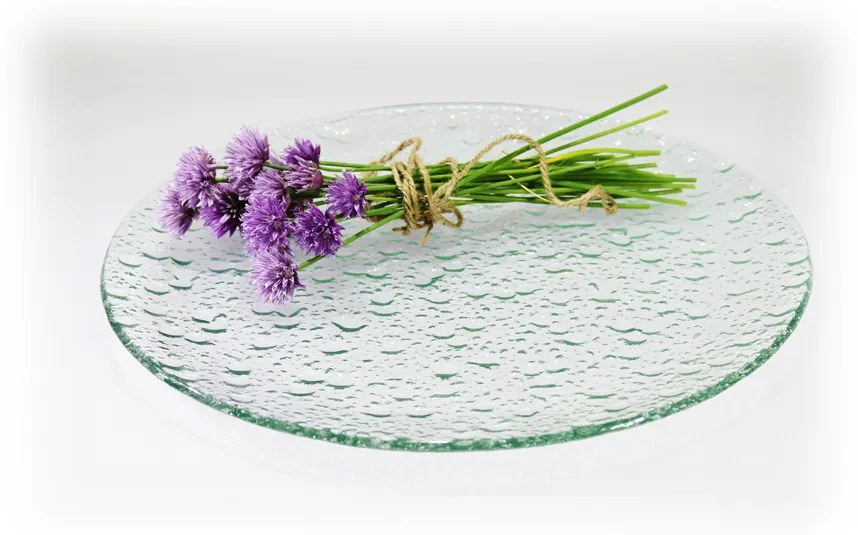 BDK-GLASS Kulaté skleněné talíře NATURE MOON Průměr: 35cm