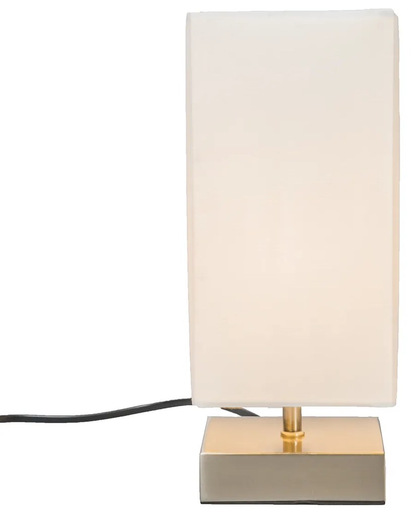 Moderní stolní lampa bílá s ocelí - Milo