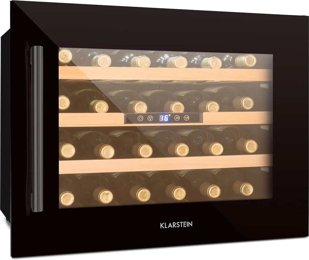 Klarstein Vinsider 24 Onyx Edition, vestavná vinotéka, třída energetické účinnosti G