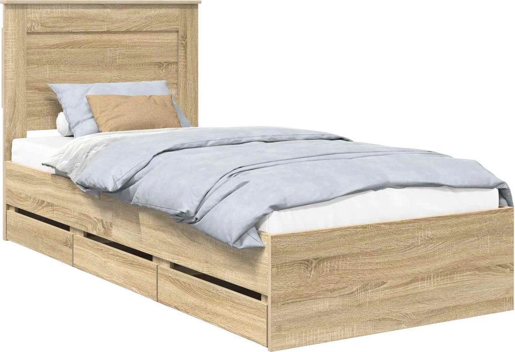 Rám postele se zásuvkou Sonoma dub 75 x 190 cm Inženýrské dřevo 3410215