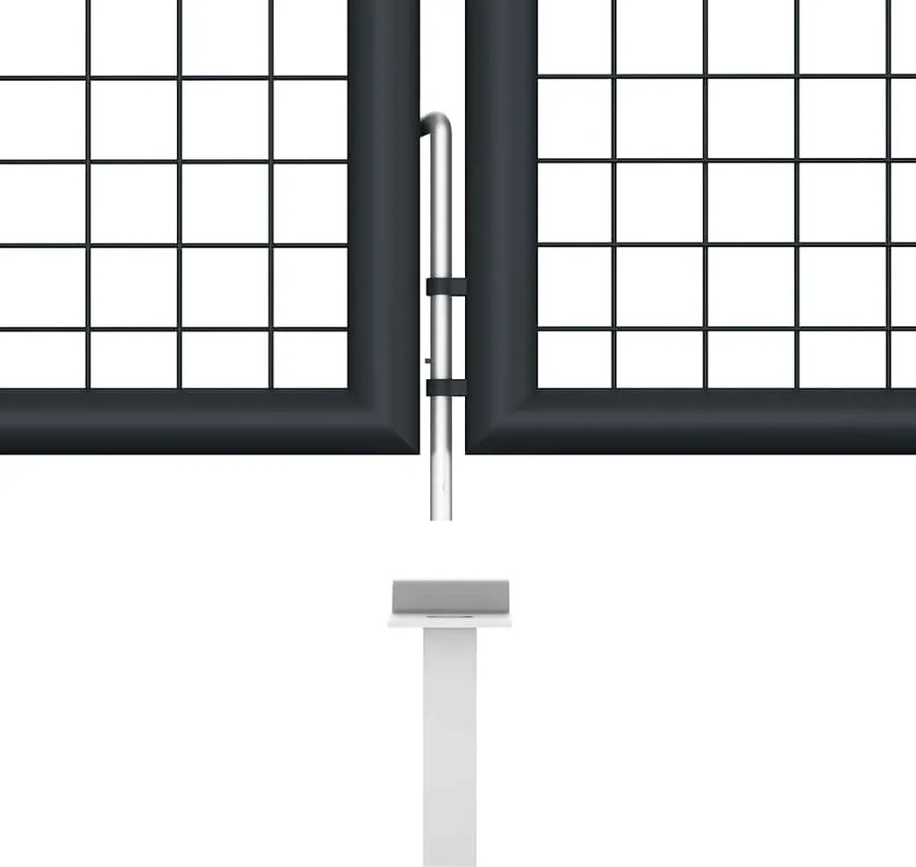 Pletivá zahradní branka pozinkovaná ocel 400 x 100 cm šedá 145777