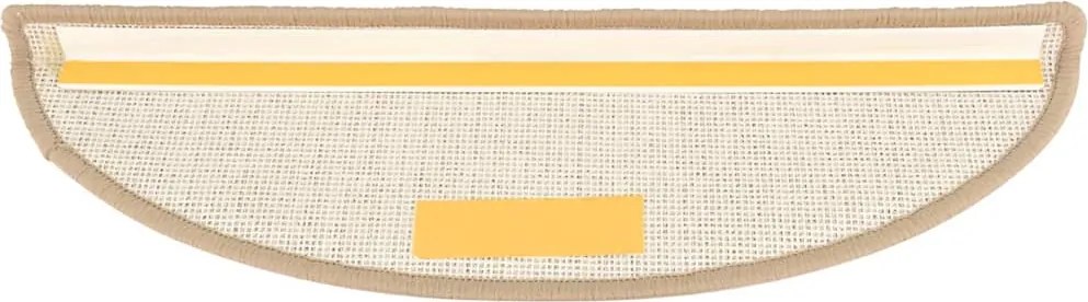 Schodové rohože 15 ks 56 x 17 x 3 cm hnědé půlkulaté 149847