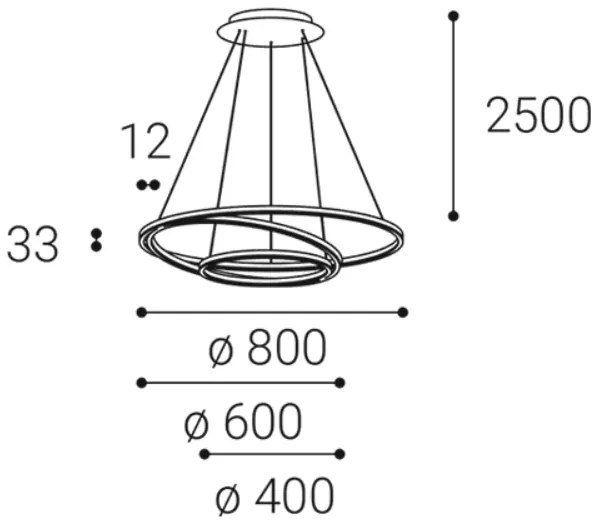 Led2 Závěsné LED svítidlo CIRCLE 3 P-Z ø 80 cm Barva: Černá, Stmívání, řízení: RF control (nutné dokoupit dálkový ovladač)