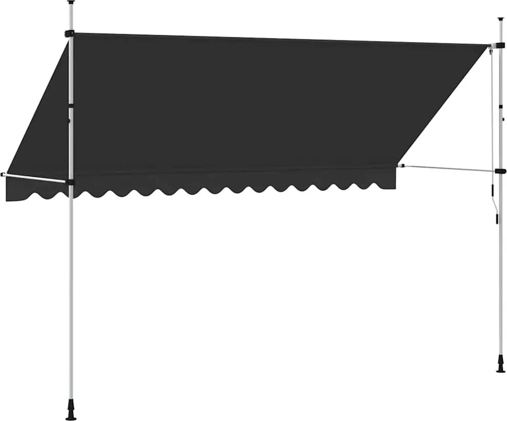 Ručně zatahovací markýza 400 cm antracitová 143692
