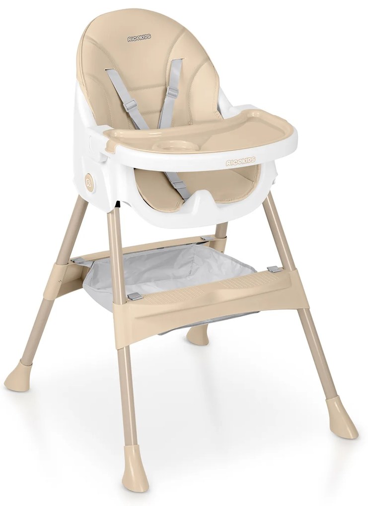 Ricokids béžová židle na krmení pro děti