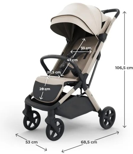 KINDERKRAFT SELECT - Sportovní kočárek NUBI 3 Sand Beige