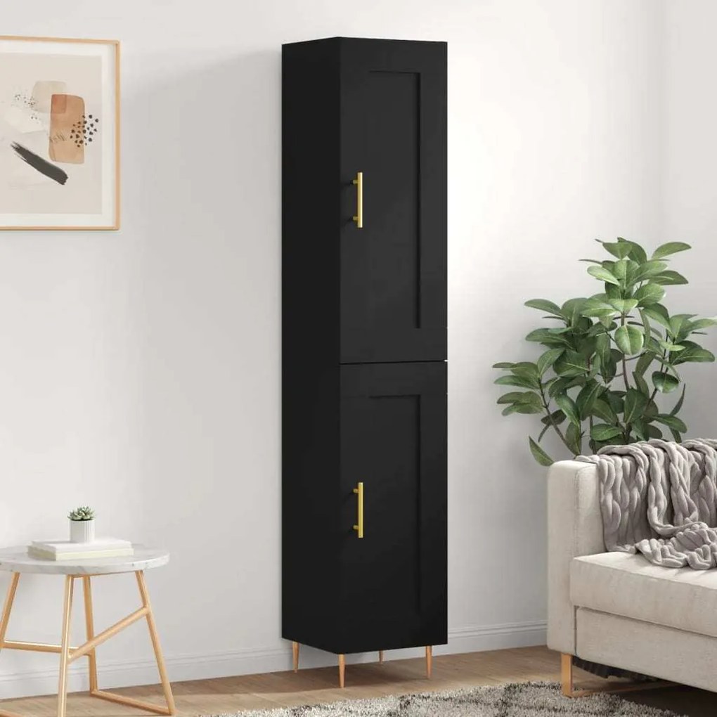 vidaXL Skříň highboard 34,5 x 34 x 180 cm kompozitní dřevo [3200442] Barva: bílá s vysokým leskem