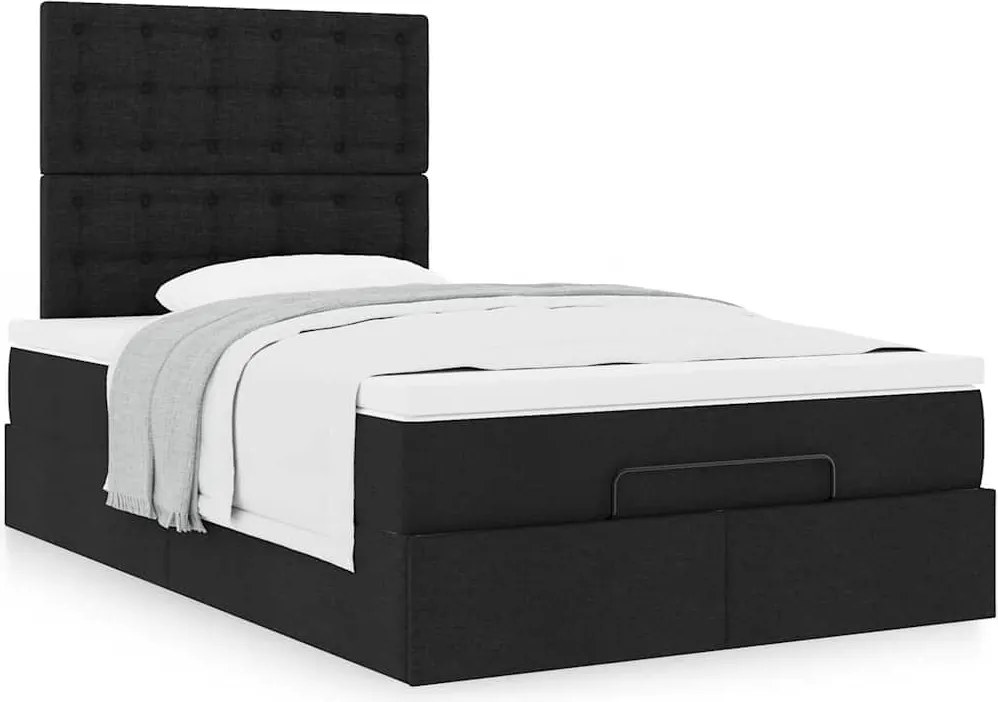 Osmanský rám postele s matrací černá 120x200cm textil 3313315