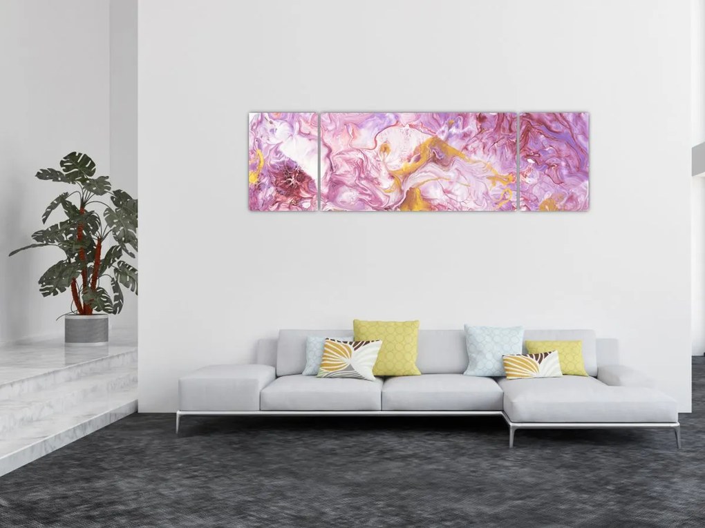 Obraz - Růžová abstrakce (170x50 cm)