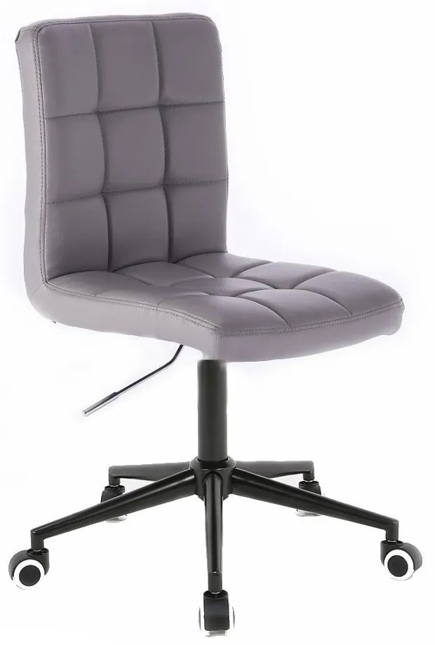 LuxuryForm DESIGN Otočná židle TOLEDO na černé podstavě s kolečky - šedá