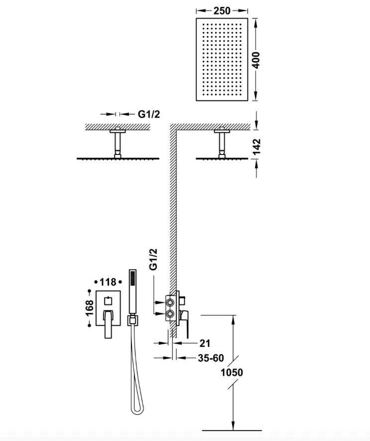 TRES Slim Exclusive Podomítkový jednopákový sprchový set Rapid-Box, chrom 20228003