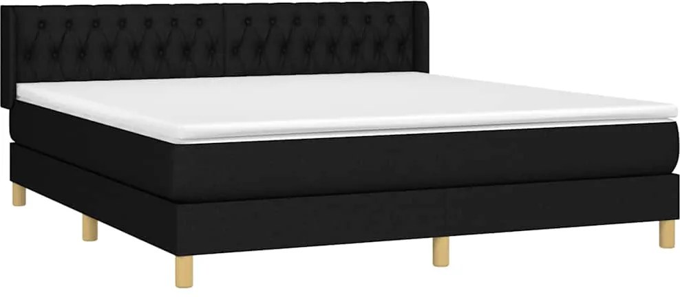 Box spring postel s matrací černá 180x200 cm textil 3130531