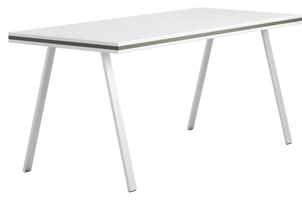 PLAN Kancelářský pracovní stůl LAYERS, výsuvná prostřední deska, 1700 mm, bílá / grafit