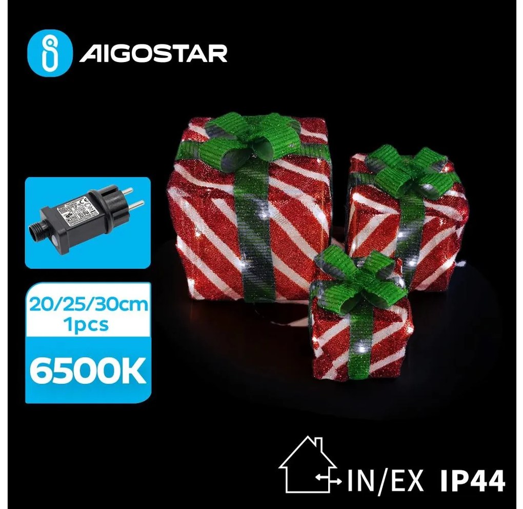 Aigostar- LED Venkovní vánoční dekorace 3,6W/31/230V 6500K 20/25/30cm IP44 dárky