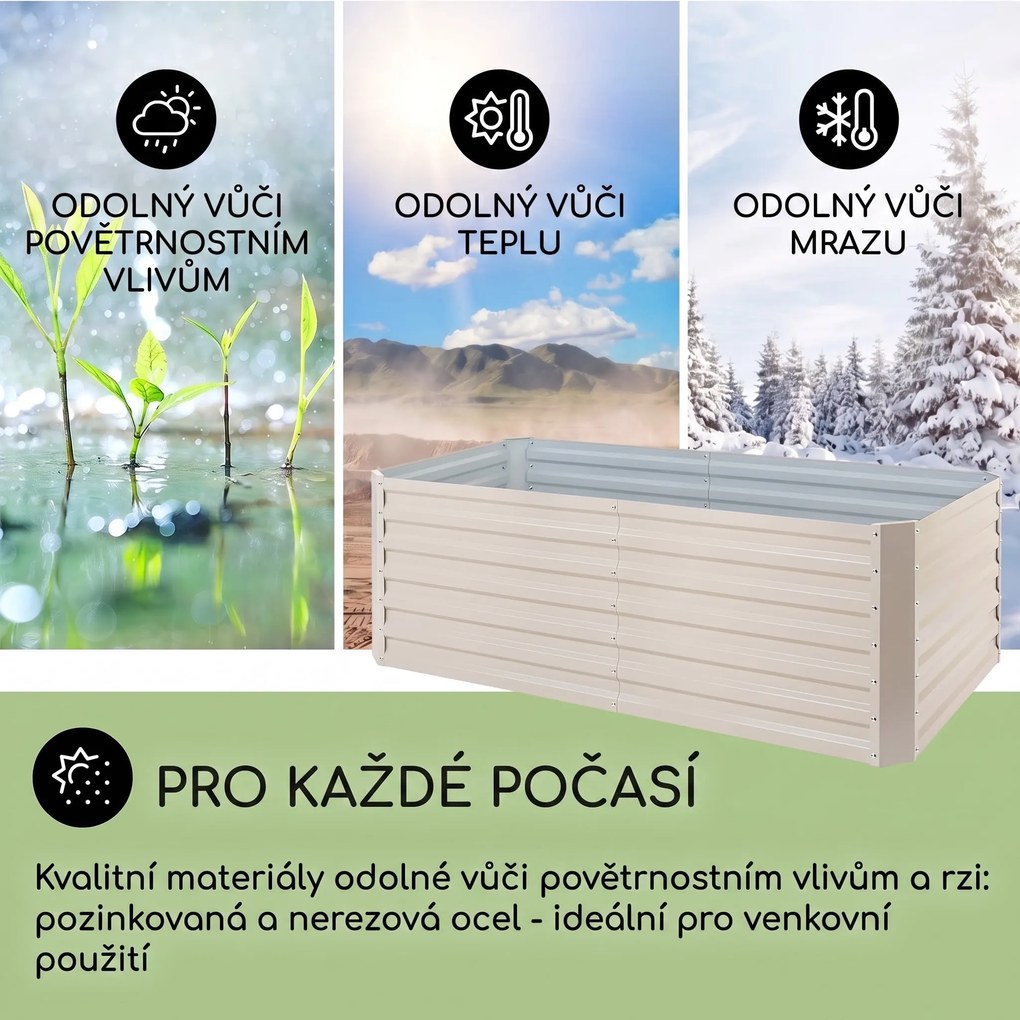 Blumfeldt High Grow Straight vyvýšený záhon 200x60x100 cm 1200 l ocelový