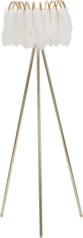 Stojací lampa Feather 147 cm bílá/zlatá