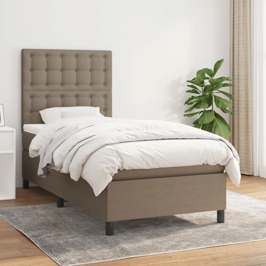 Box spring postel s matrací taupe 80x200 cm textil 3142053
