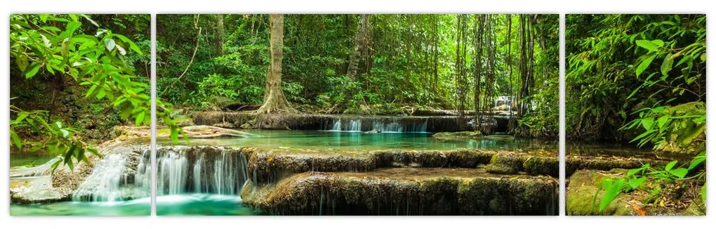 Obraz - Vodopád Erawan v Kanchanaburi, Thajsko (170x50 cm)