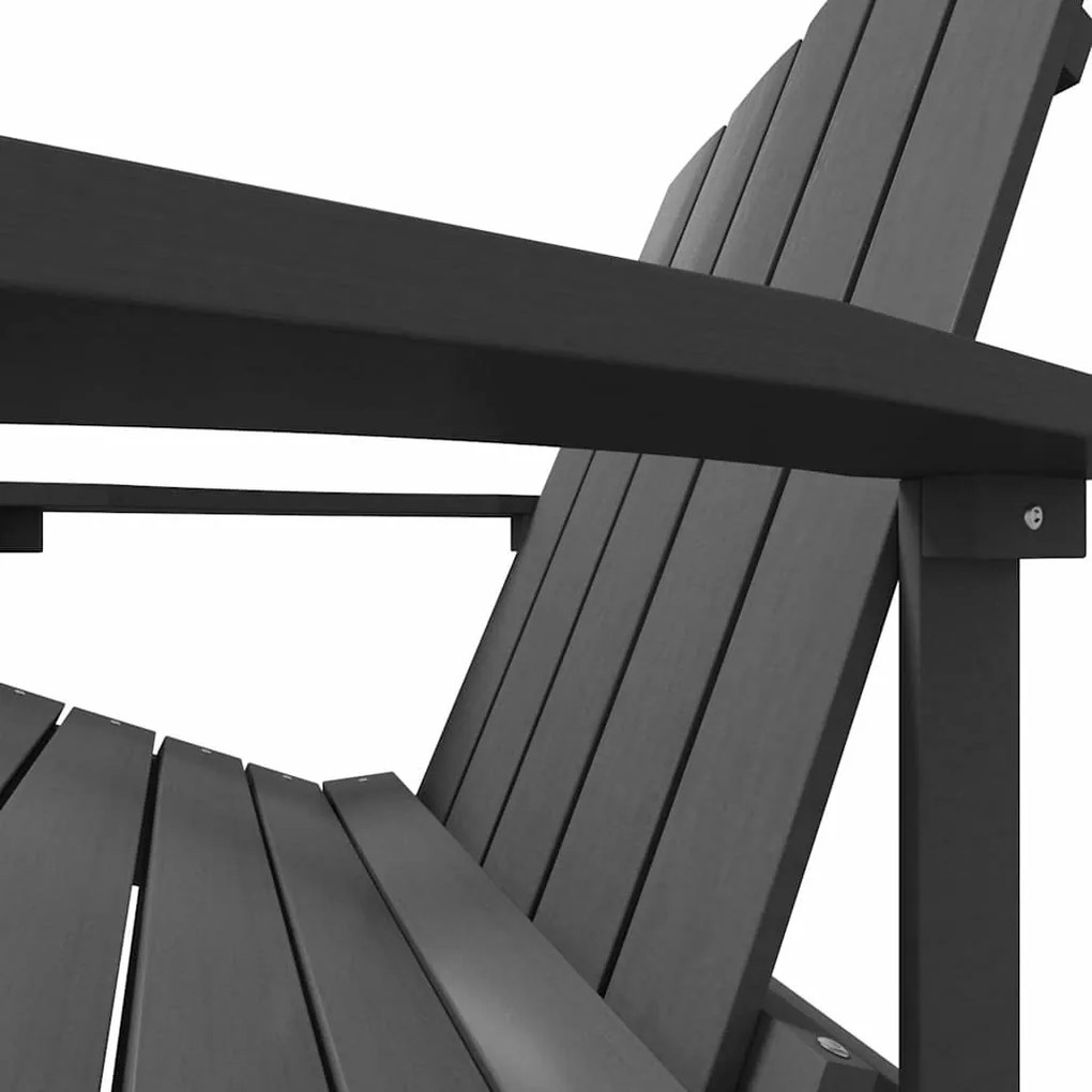 Zahradní křeslo Adirondack s podnožkou HDPE antracitové 318646
