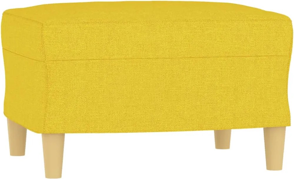 Křeslo s podnožkou světle žluté 60 cm textil 3201189