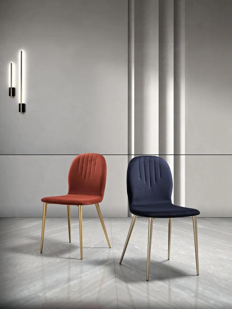Max Home Moderní židle Musa vzorník tkaniny: crystal 19, nohy: kovové trubkovité Bianco RAL 9010