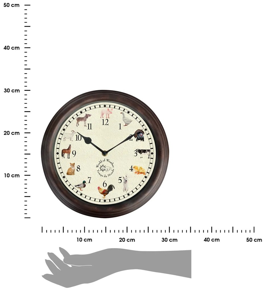 Nástěnné hodiny Farm, hnědá