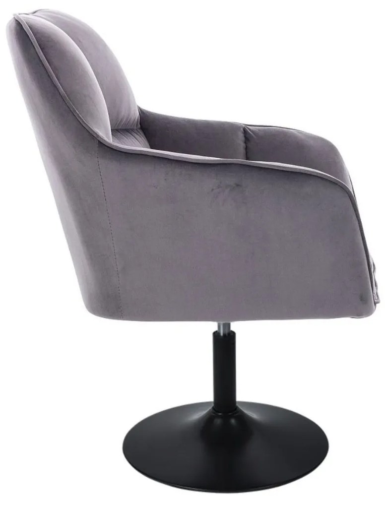 LuxuryForm DESIGN Otočné křeslo AMALFI VELUR na černém talíři - tmavě šedé