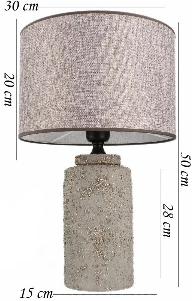 Stolní lampa RAMZES 1xE27/40W/230V šedá