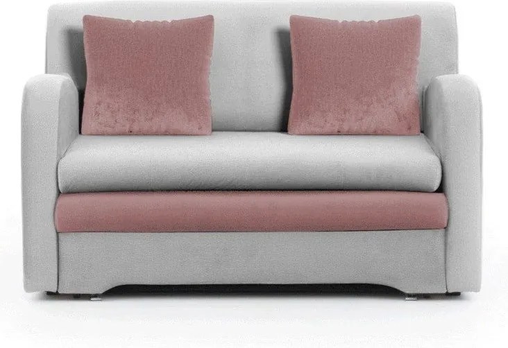 Růžová/světle šedá sametová rozkládací pohovka 130 cm Ario – ELTAP