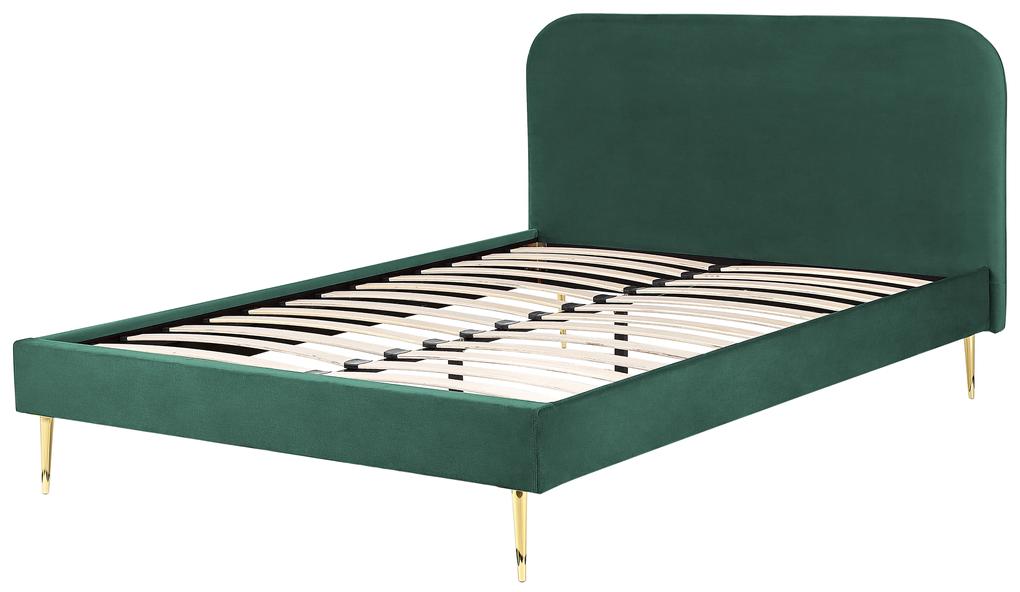 Sametová postel 180 x 200 cm zelená FLAYAT Beliani