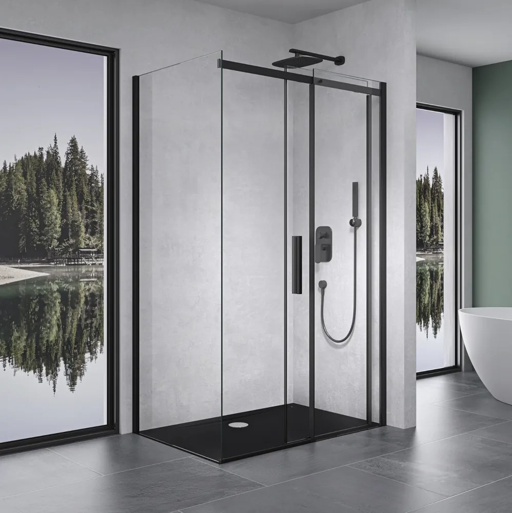 design sprchový kout RAVENA 18 - BLACK 100-140cm
