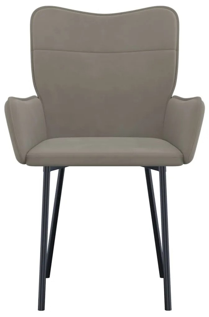 Jídelní židle 2 ks světle šedé samet - Default Title