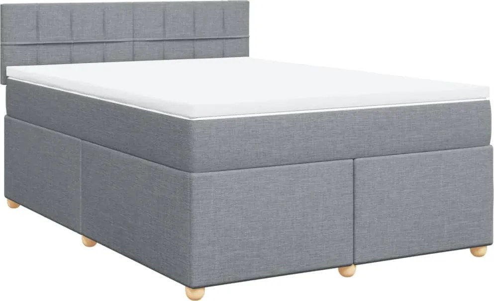 Box spring postel s matrací světle šedá 140 x 190 cm textil 3286675
