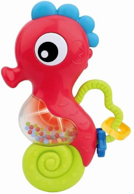 Dětské chrastítko Baby Mix s melodií mořský koník červený