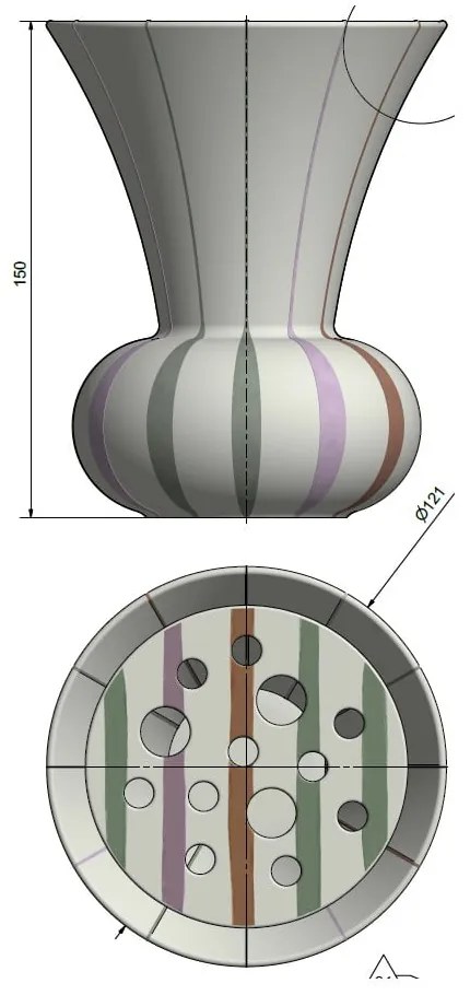 Kameninová váza Kähler Design Signature, výška 15 cm