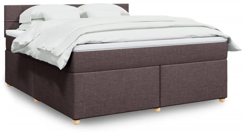Box spring postel s matrací tmavě hnědá 180x200 cm textil 3289062