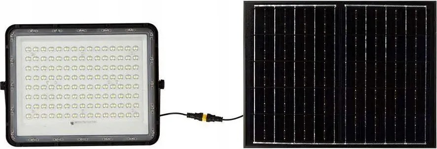 Led halogenový zářič 20W solární s dálkovým ovládáním, studené světlo, černá barva V-tac