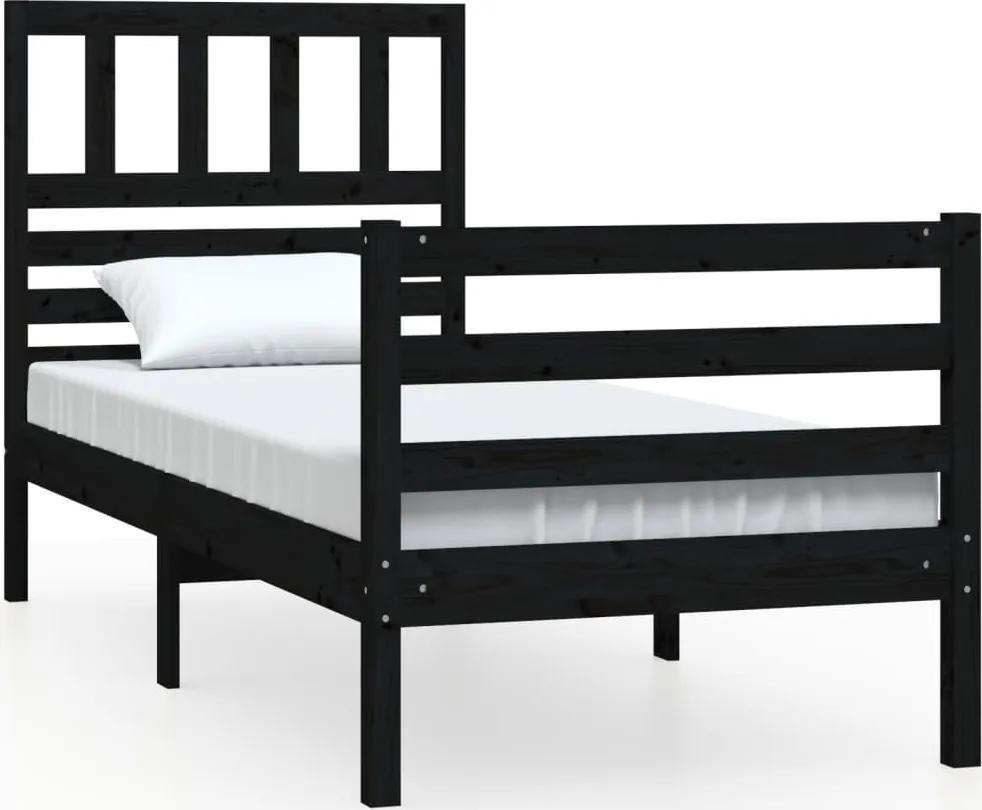 vidaXL Rám postele masivní dřevo 100 x 200 cm [3101079] Barva: Černá