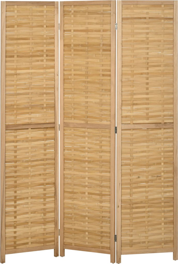 HOMCOM 3-panelový paravent, 120 x 170 cm Rozdělovač místností, Bambusová příčka, Skládací zástěna pro soukromí, Příčka pro obývací pokoj a ložnici, Př