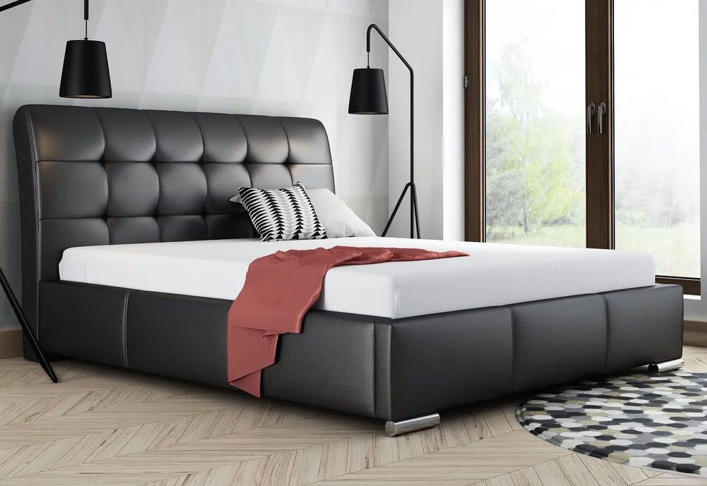 Čalouněná postel AMBER + matrace COMFORT, 160x200, madryt 1100