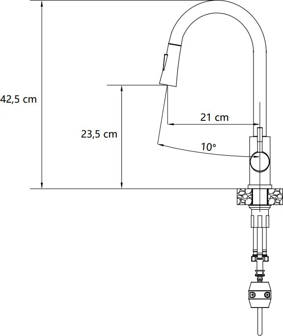 Kuchyňská dřezová baterie QUADRON JULIA s vytahovací sprchou chromovaná