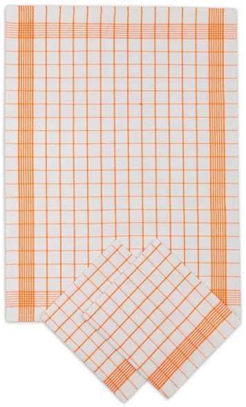 SVITAP sleep well Kuchyňské utěrky z egyptské bavlny – Negativ Bílá / oranžová 50x70 cm, 3 ks