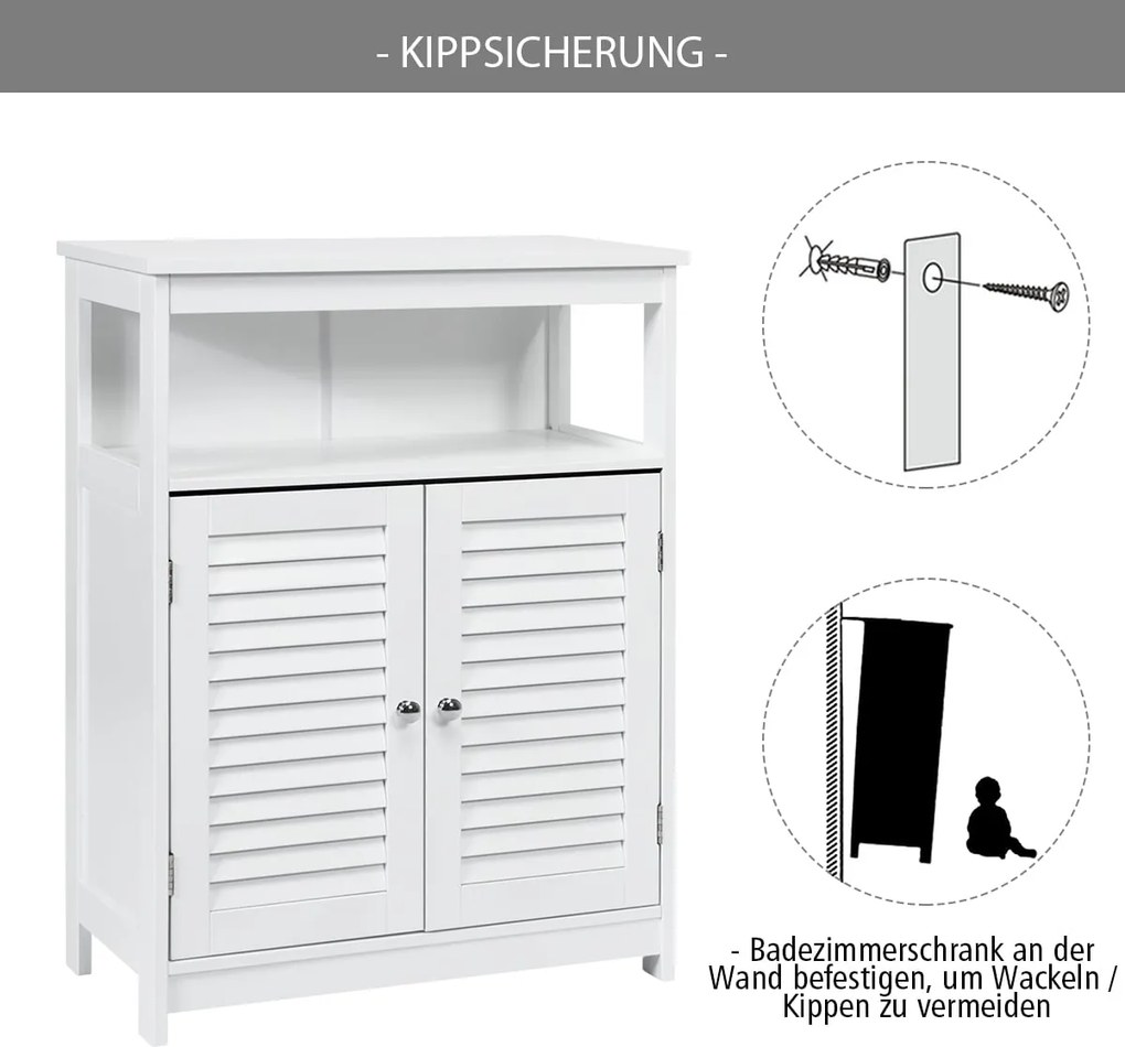 Costway Koupelnová skříňka Dřevěná koupelnová skříňka do koupelny 60