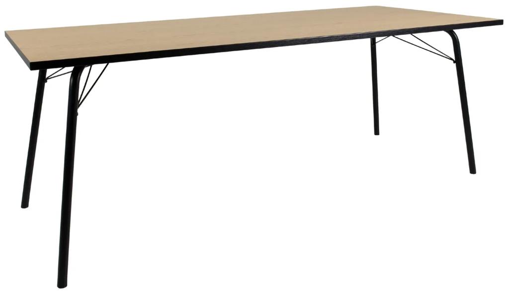 OnaDnes -20% Dubový jídelní stůl Tenzo Flow 200 x 90 cm s kovovou podnoží