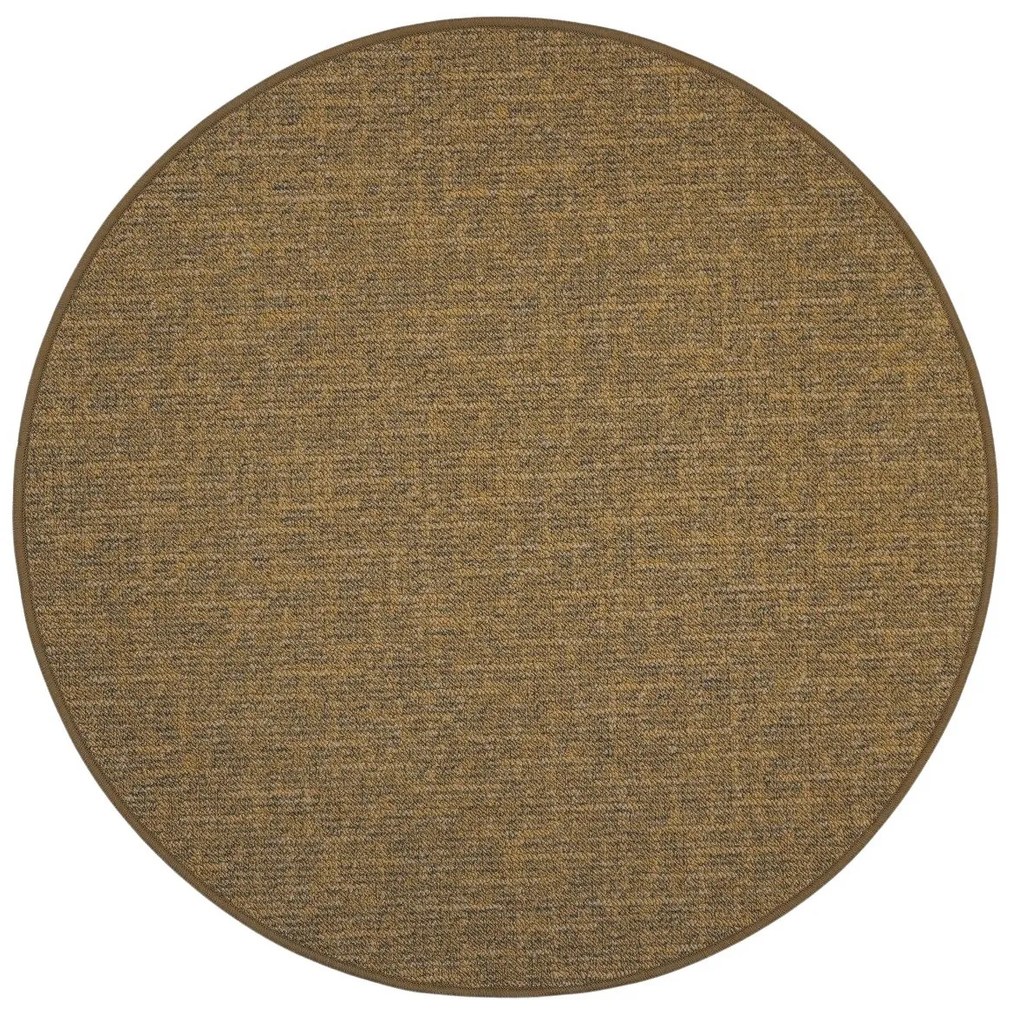 Vopi, Kusový koberec Alassio zlatohnědý kruh, 200x200 (průměr) kruh, hnědá, chodba / předsíň
