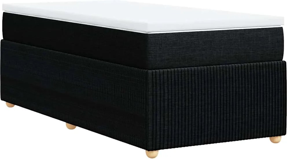 Box spring postel s matrací černá 90x190 cm textil 3285534