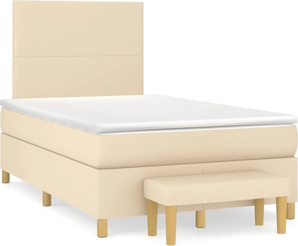 Box spring postel s matrací krémová 120x190 cm textil 3270395