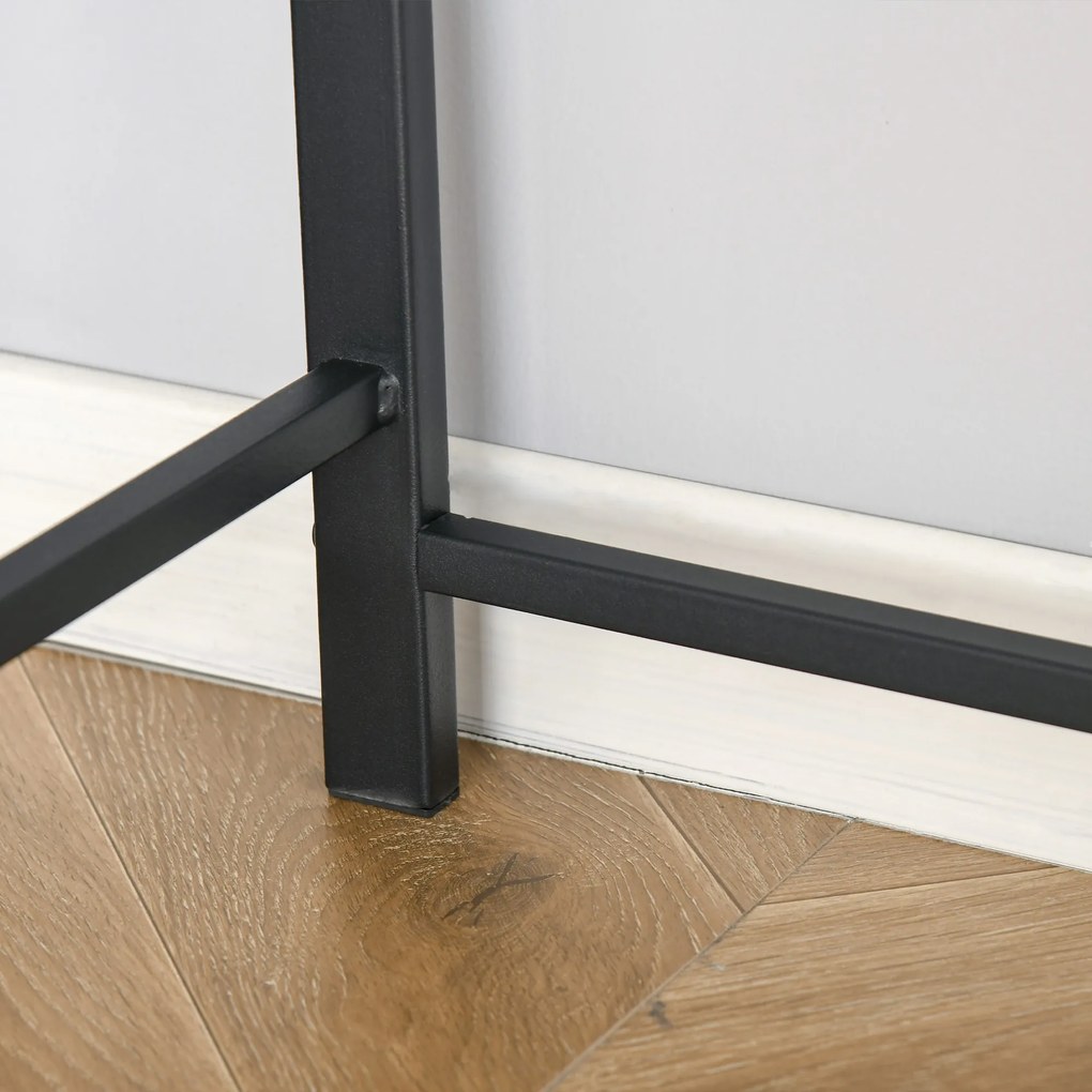 Stůl HOMCOM Počítačový stůl s úložným prostorem a otvorem na kabely, kovový ořech, 84x45x85cm, ideální pro domácí kancelář a pracovnu | Aosom.de