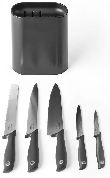 Brabantia Stojan na nože šedá + 5ks nožů