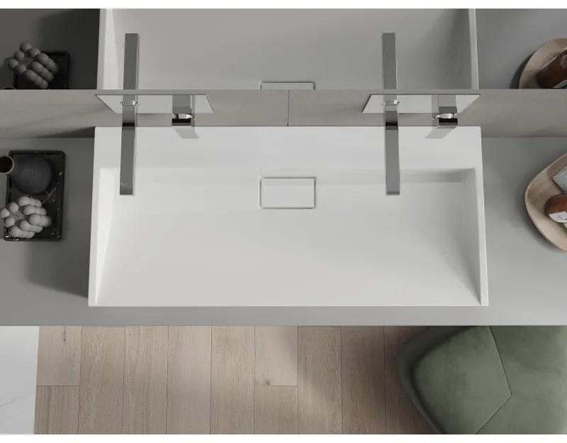 Mexen Ava, umyvadlo na desku z konglomerátu 100 x 46 cm, bílá, 23011000